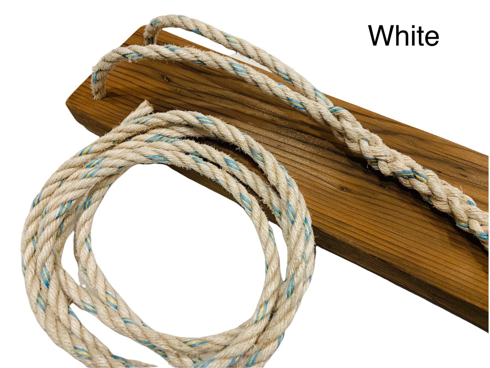 Outdoor rope swing from reclaimed rope and cedar seat – WharfWarp